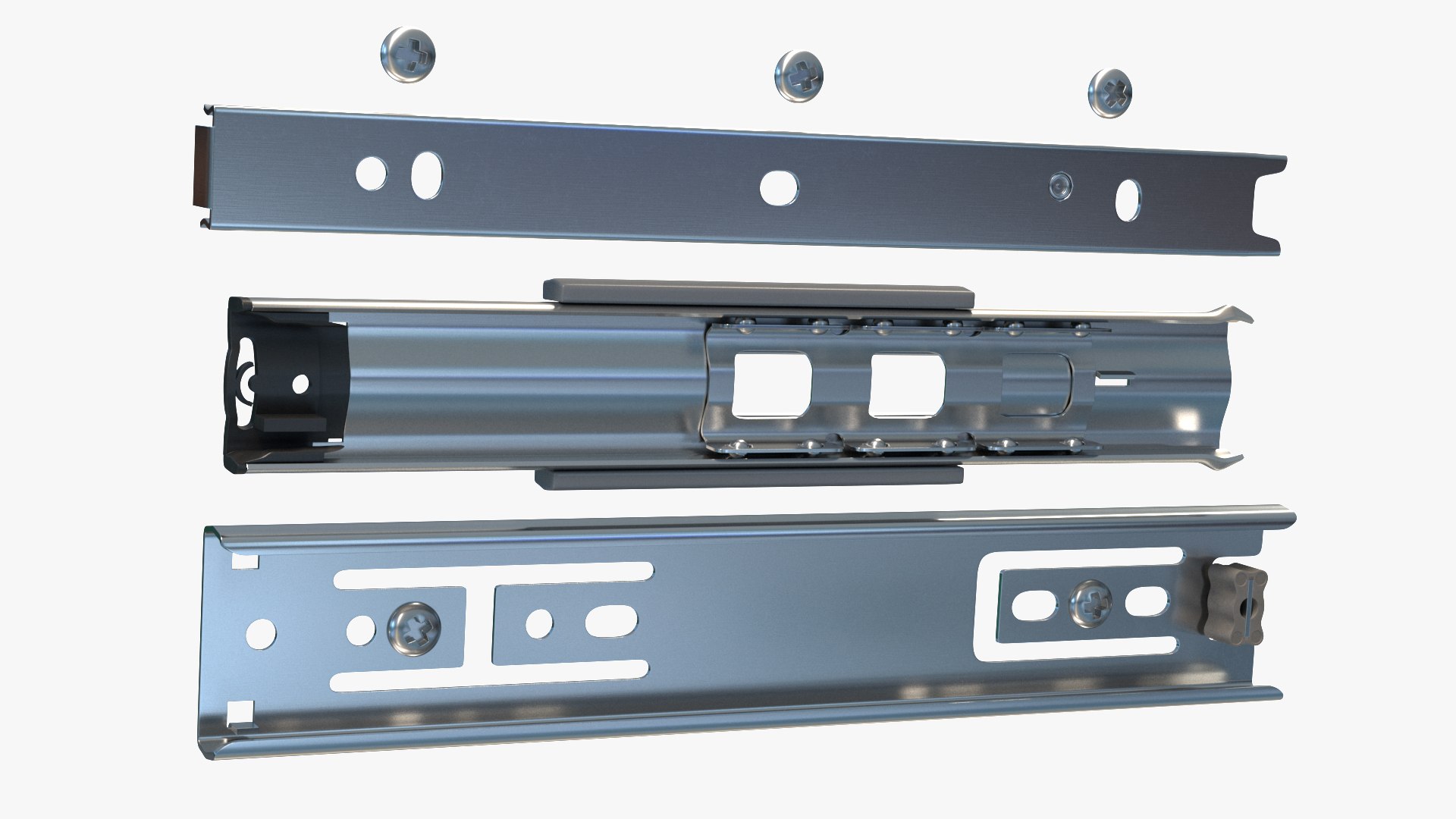 Drawer Slide - 8-Inch Full-Extension 3D Model - TurboSquid 1869775