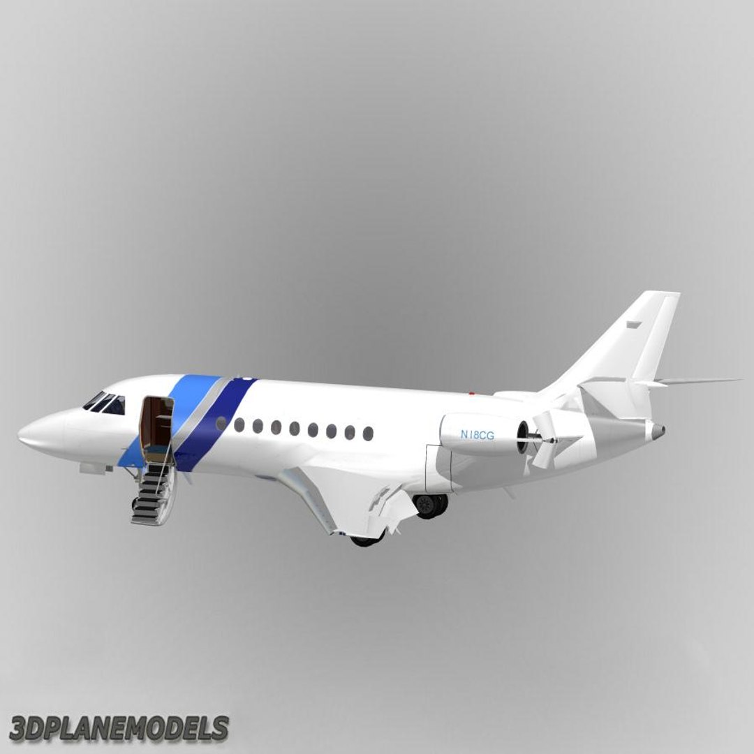 3d Dassault Falcon Business Jet Model