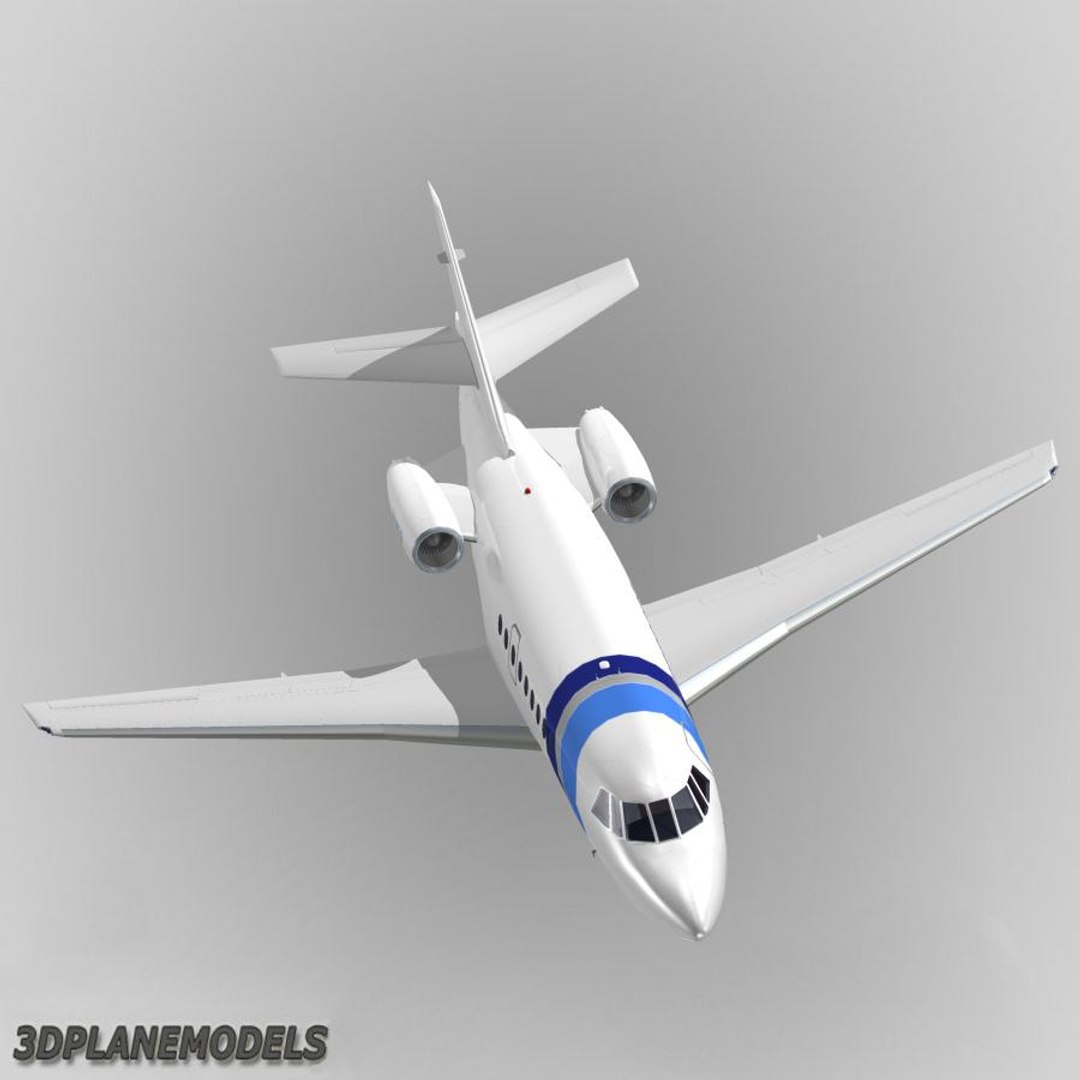 3d Dassault Falcon Business Jet Model