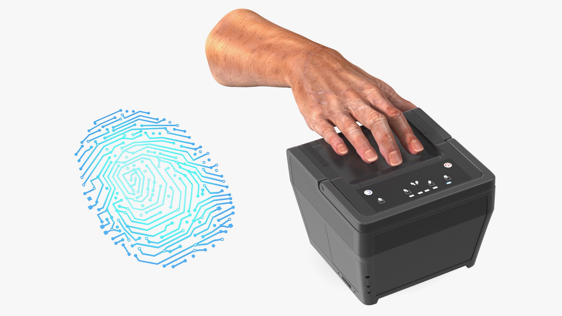 Fingerprints Scanner with Rigged Hand Collection for Maya 3D model ...