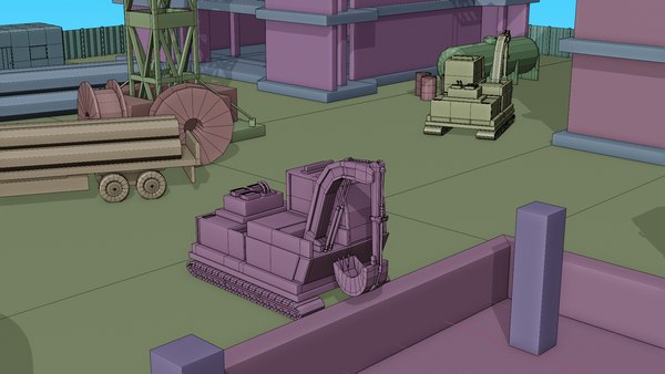 Low poly Construction Zone 3D model - TurboSquid 1745397