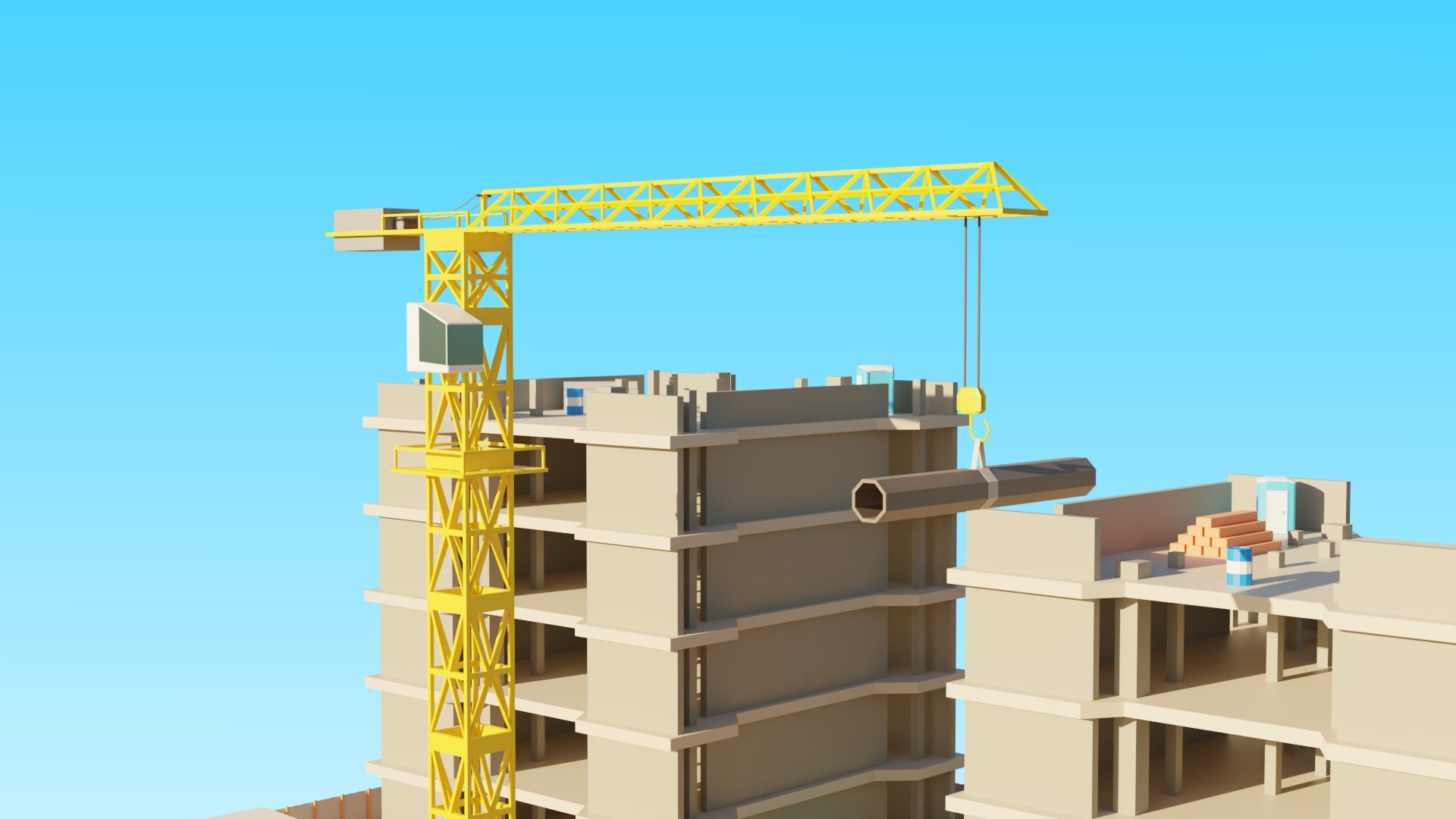 Low Poly Construction Zone 3D Model - TurboSquid 1745397