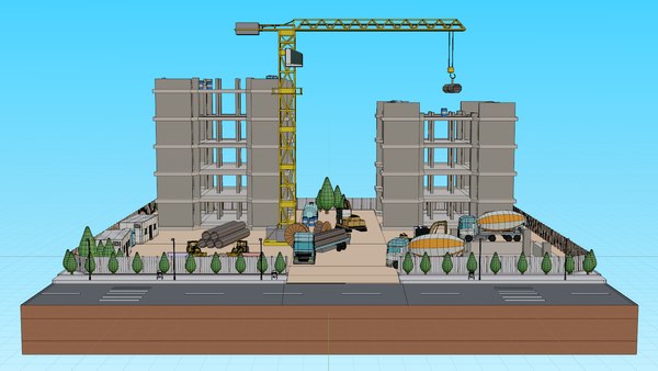 Low poly Construction Zone 3D model - TurboSquid 1745397