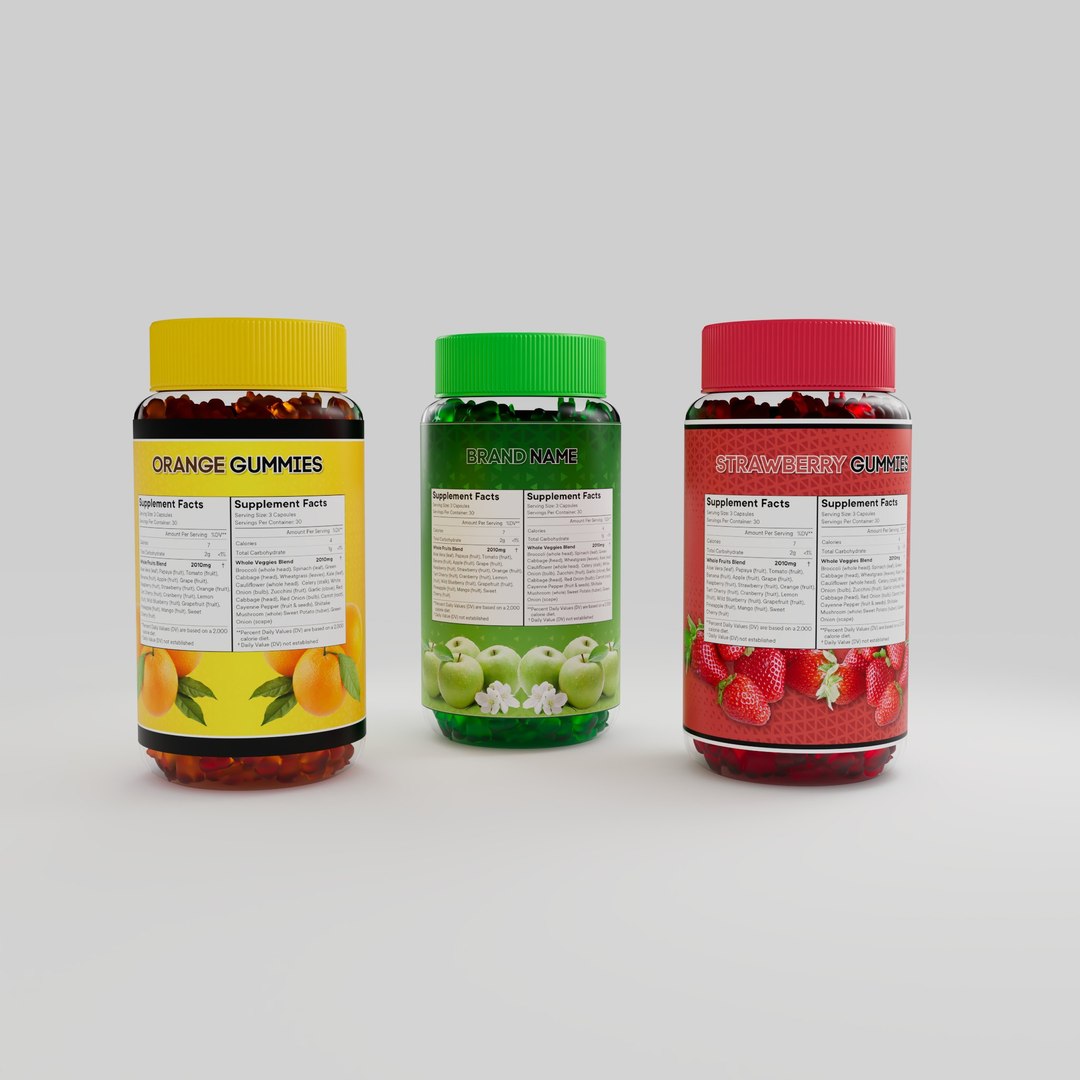 3D Gummy Supplement Model - TurboSquid 2041905