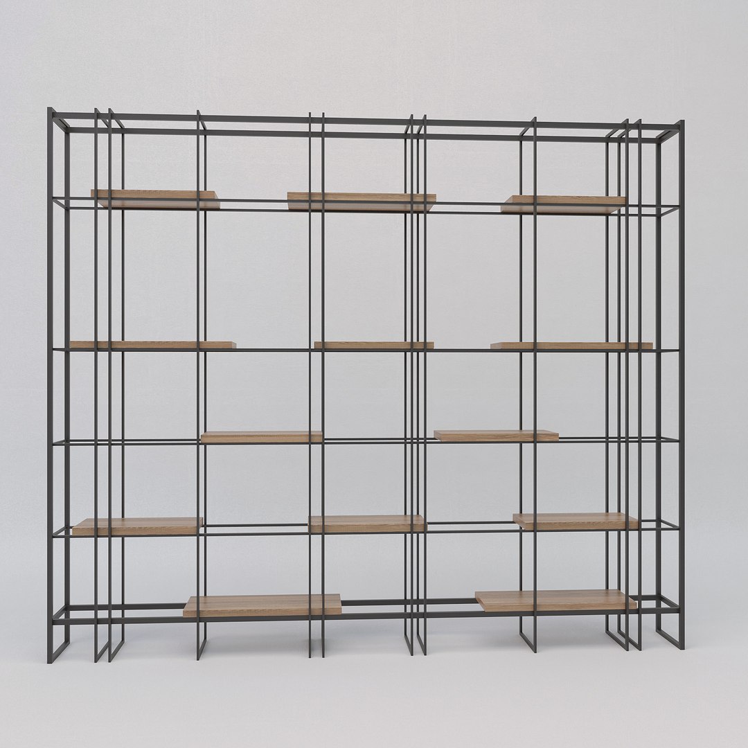 Loft bookcase model - TurboSquid 1426379