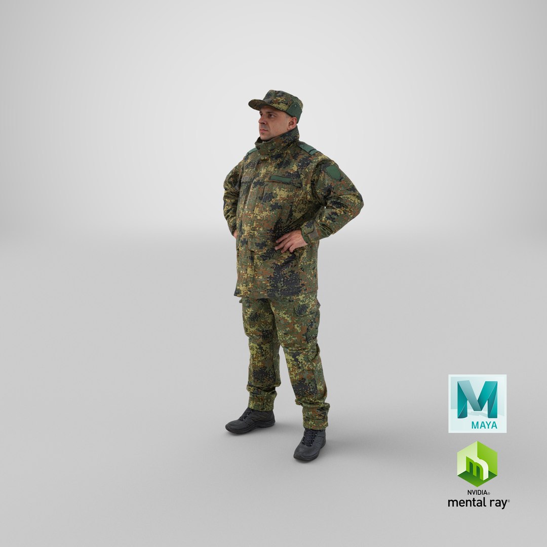 Arnold Uniform Military Idle Pose 02 3D - TurboSquid 1878979