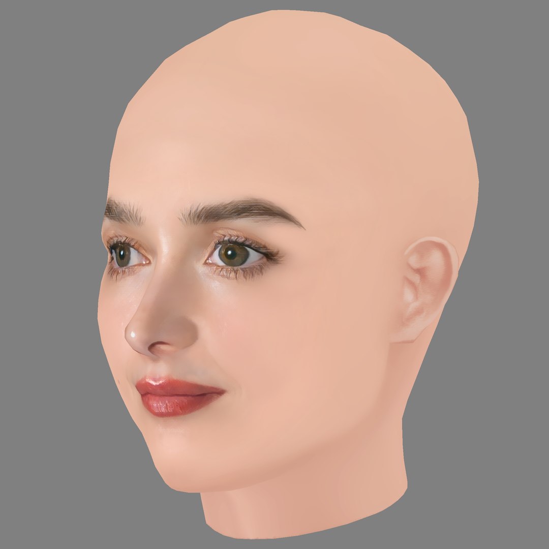 Charlotte Le Bon Head - No Hair - Low Poly Head For Game 3D Model ...
