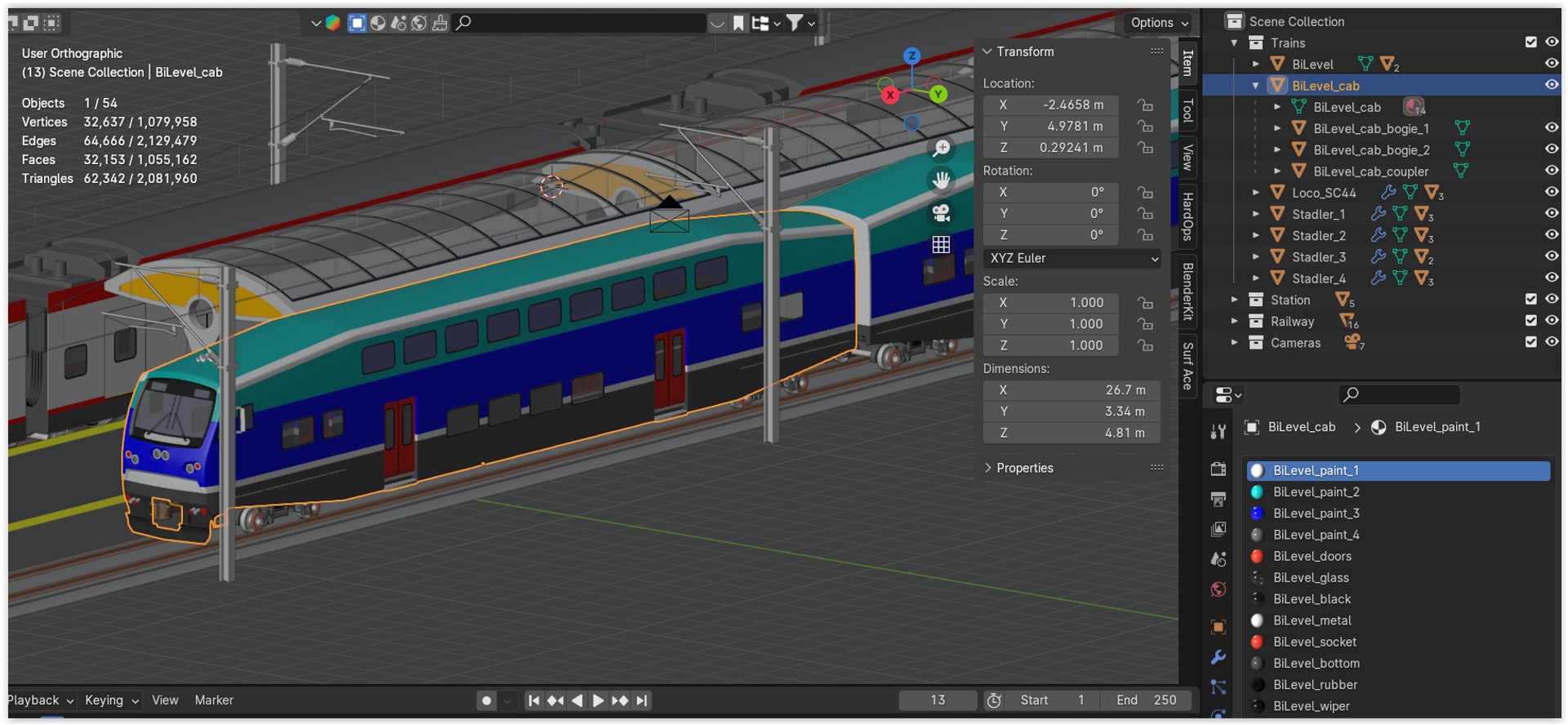 3D Model Station With Doubledeck Trains II - TurboSquid 2313419