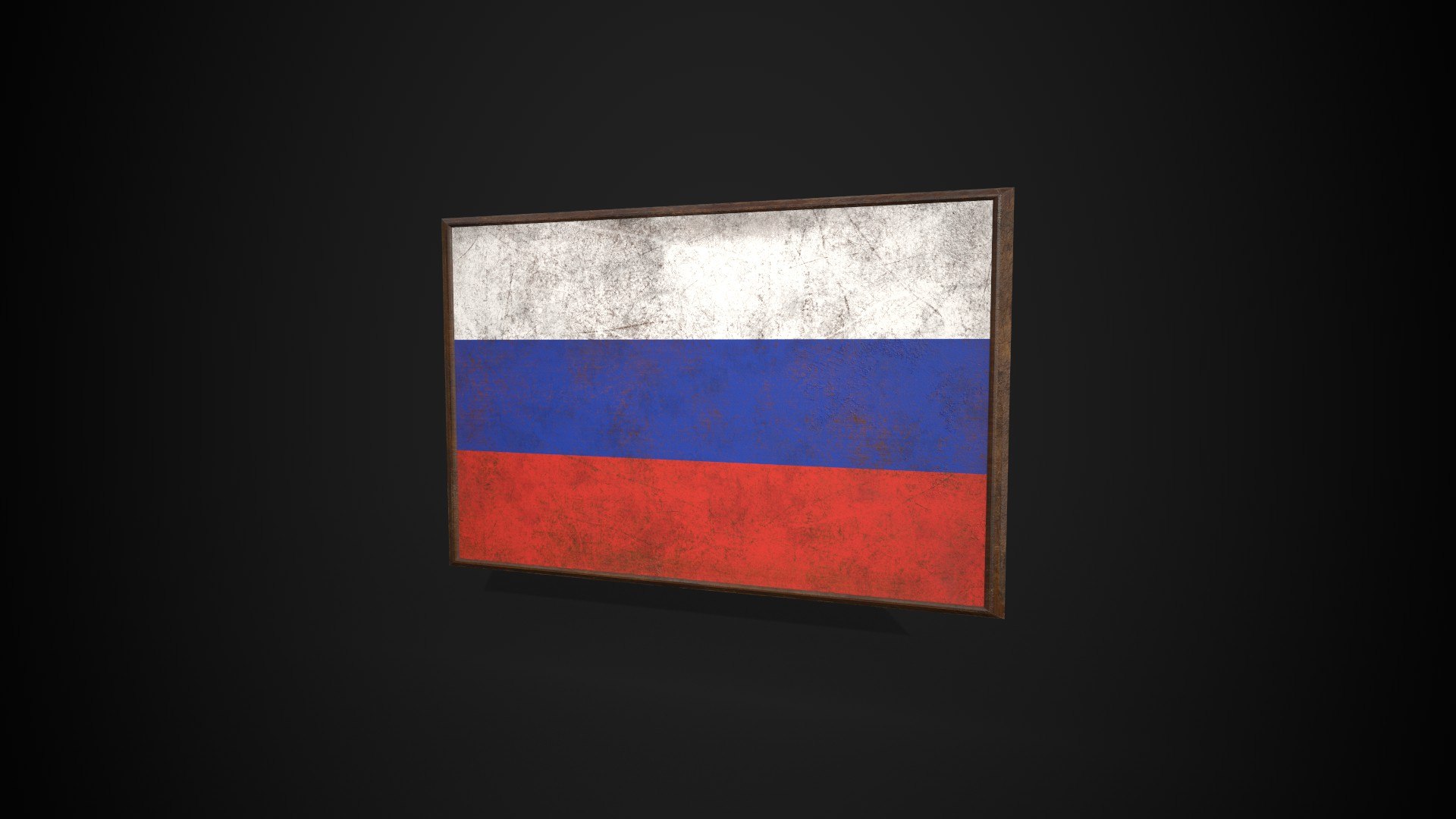 Old Picture Frame With Russia Flag - Game Ready PBR Low-poly 3D Model ...