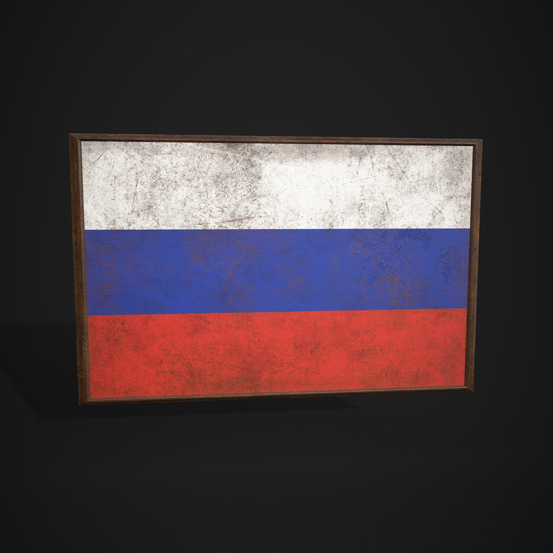 Old Picture Frame With Russia Flag - Game Ready PBR Low-poly 3D Model ...