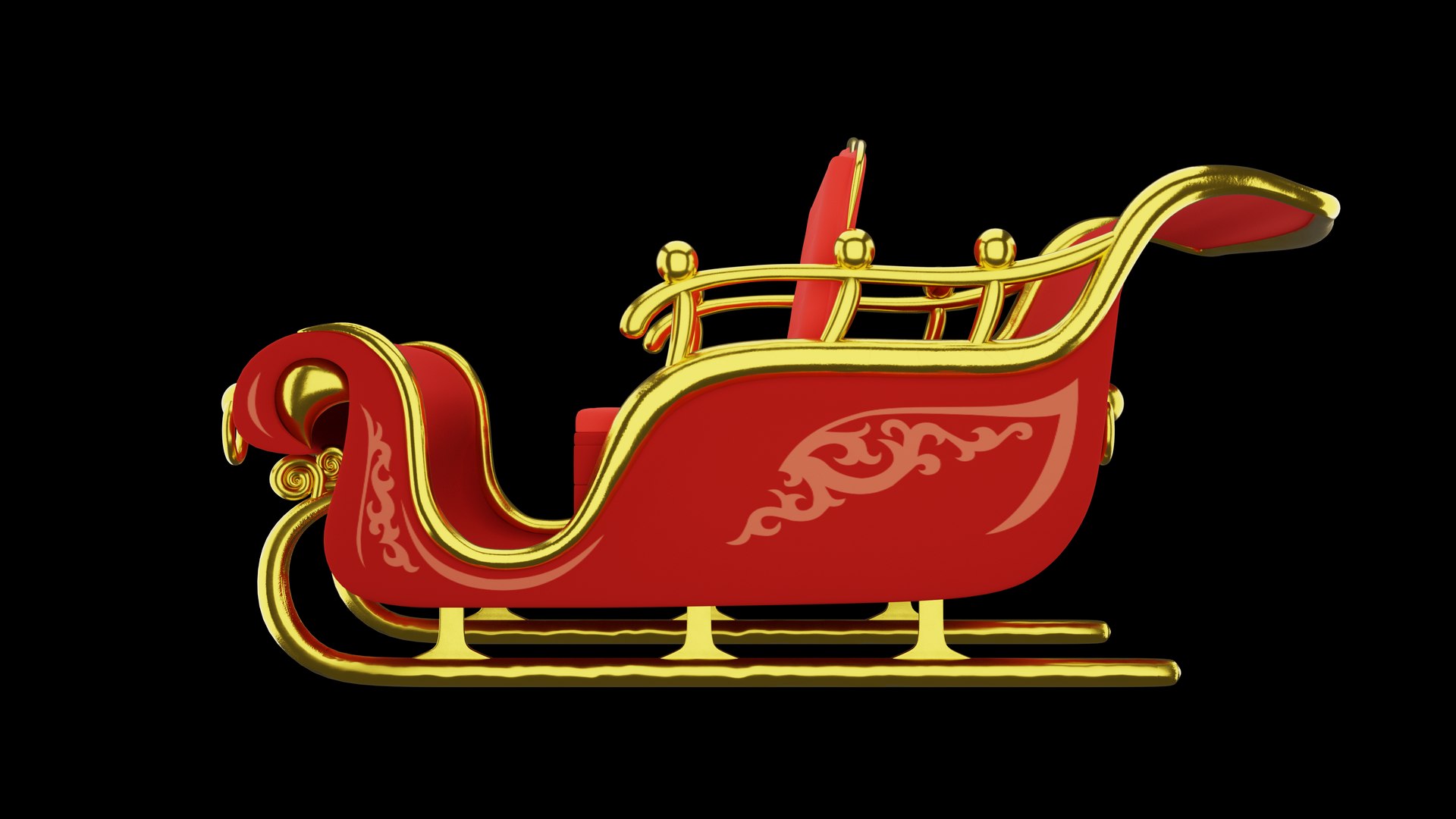 3D New Christmas Santa Sleigh - TurboSquid 2296096