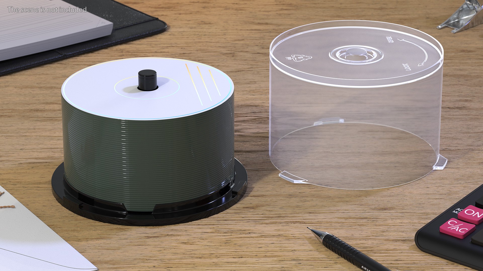 3D Model Plastic Spindle Cake Box With 50 Discs - TurboSquid 1807018