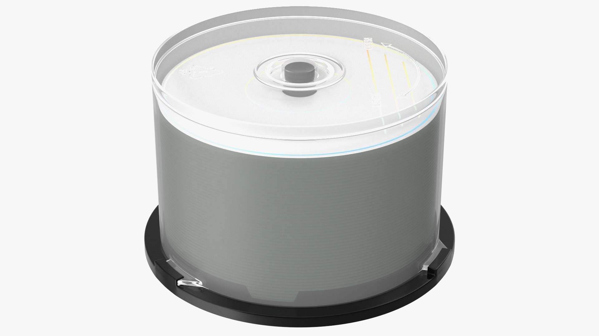 3D model Plastic Spindle Cake Box with 50 Discs - TurboSquid 1807018