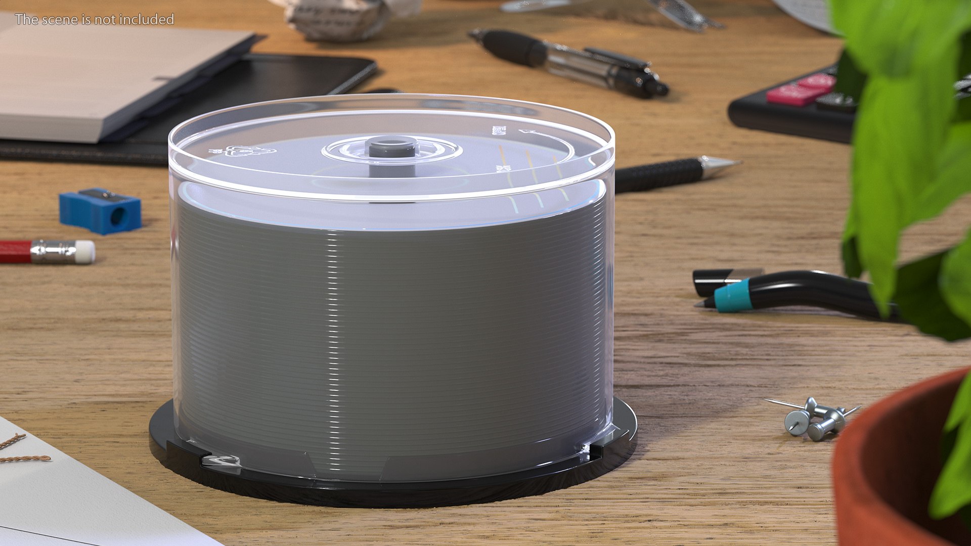 3D model Plastic Spindle Cake Box with 50 Discs - TurboSquid 1807018