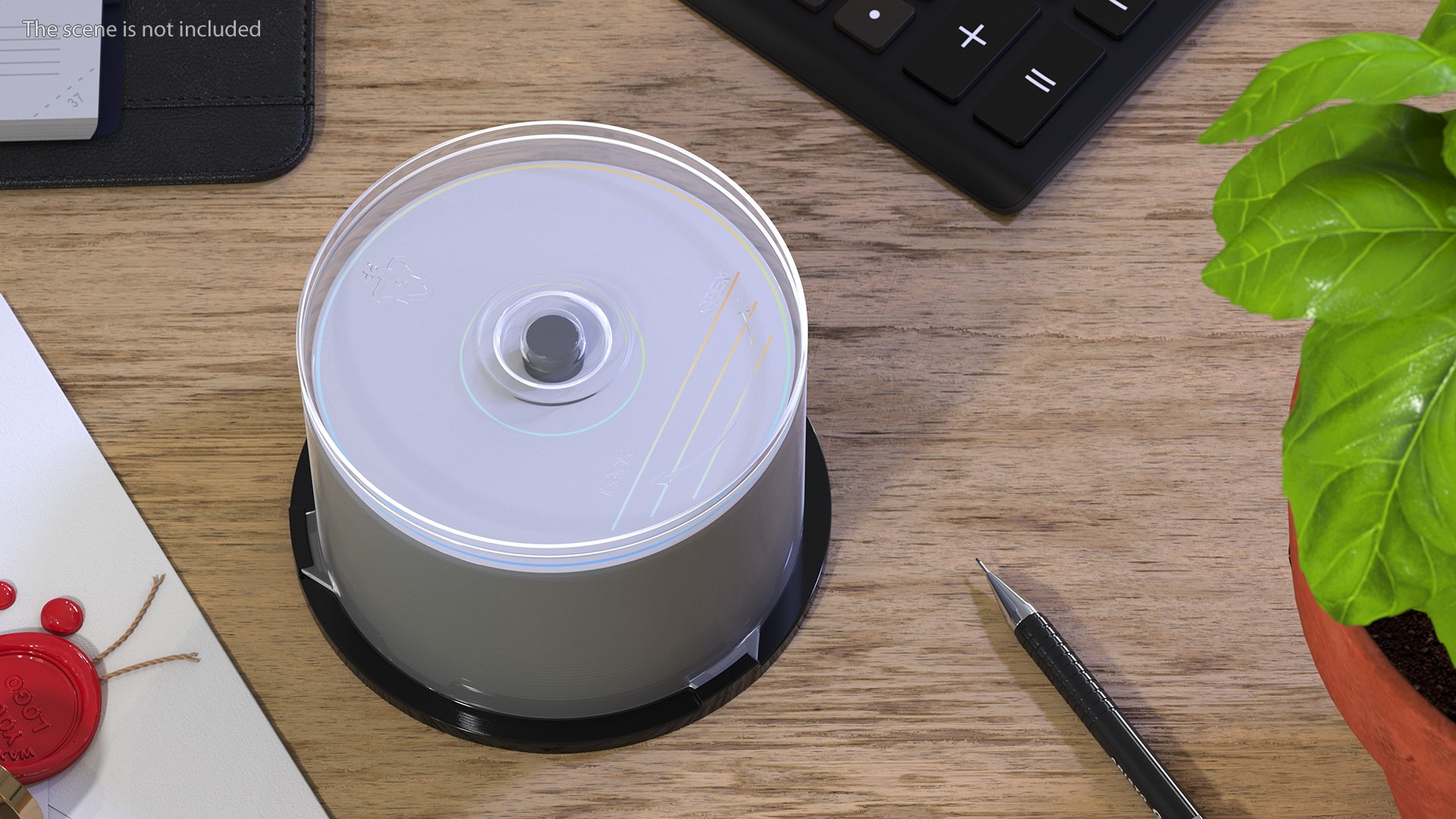 3D Model Plastic Spindle Cake Box With 50 Discs - TurboSquid 1807018