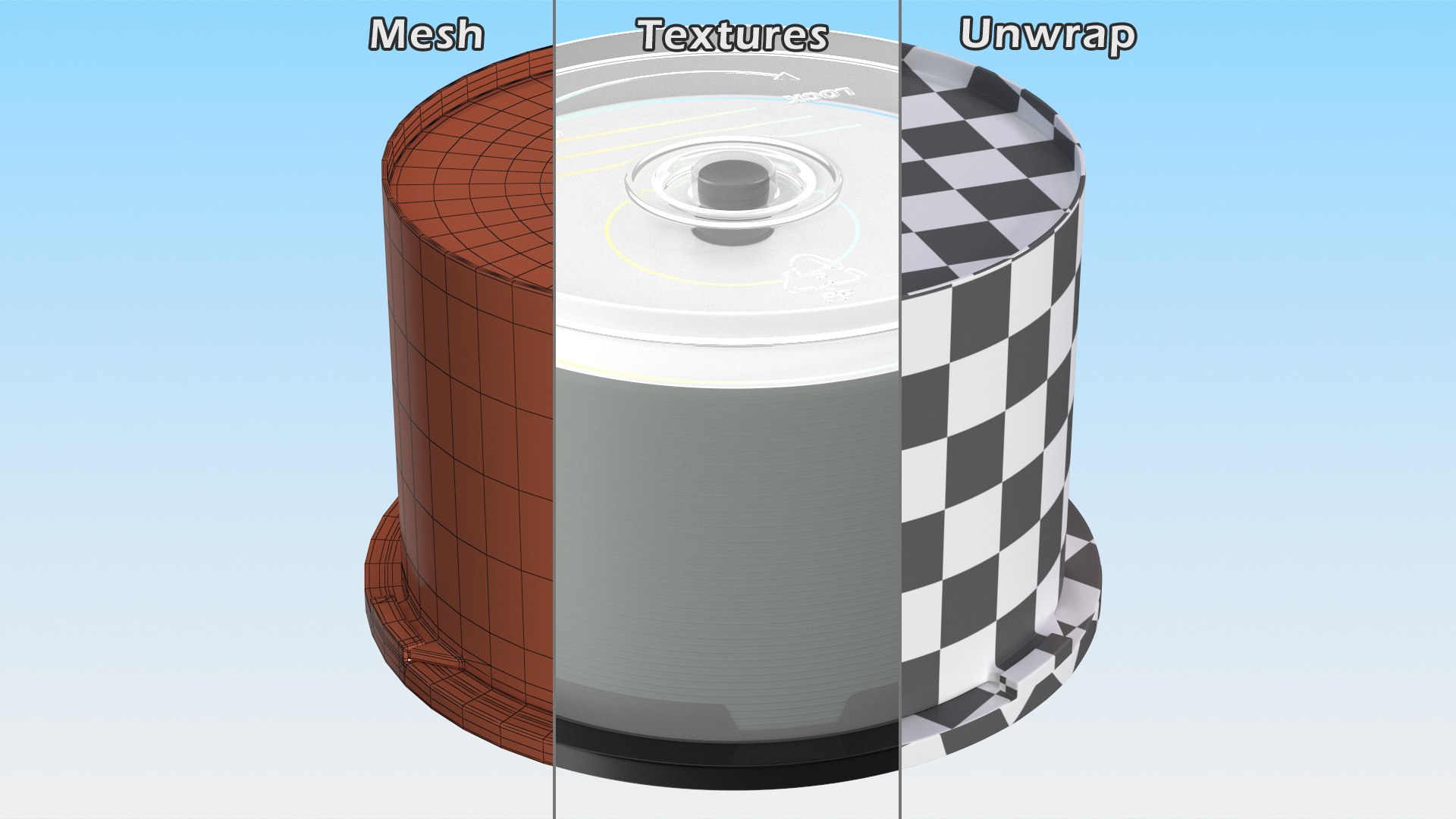 3D Model Plastic Spindle Cake Box With 50 Discs - TurboSquid 1807018