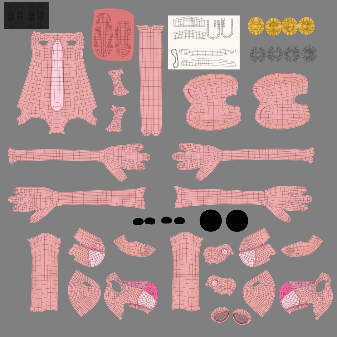 3d Pink Panther Cartoon Mesh