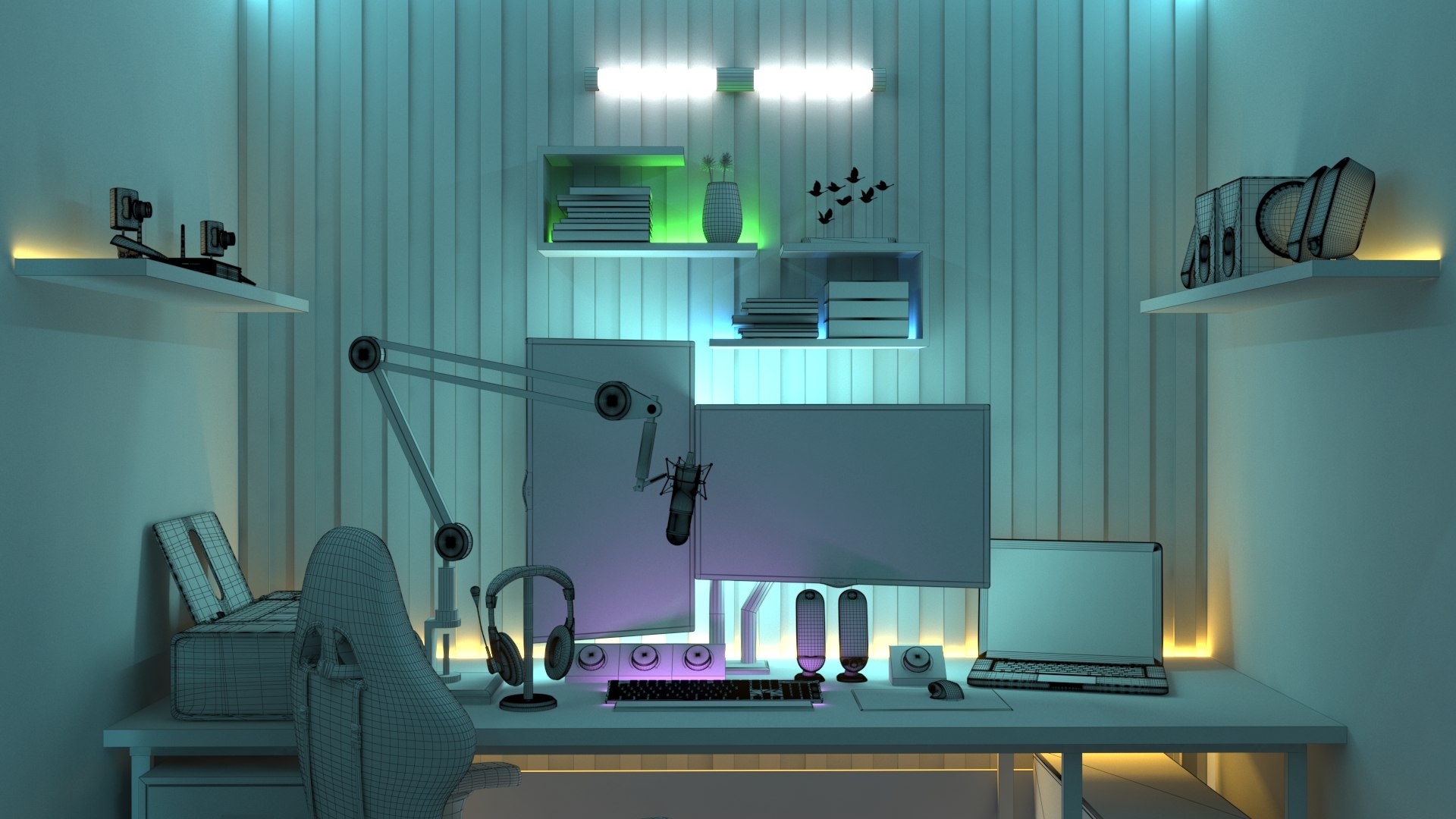 3D Gaming Room Setup - TurboSquid 2006552