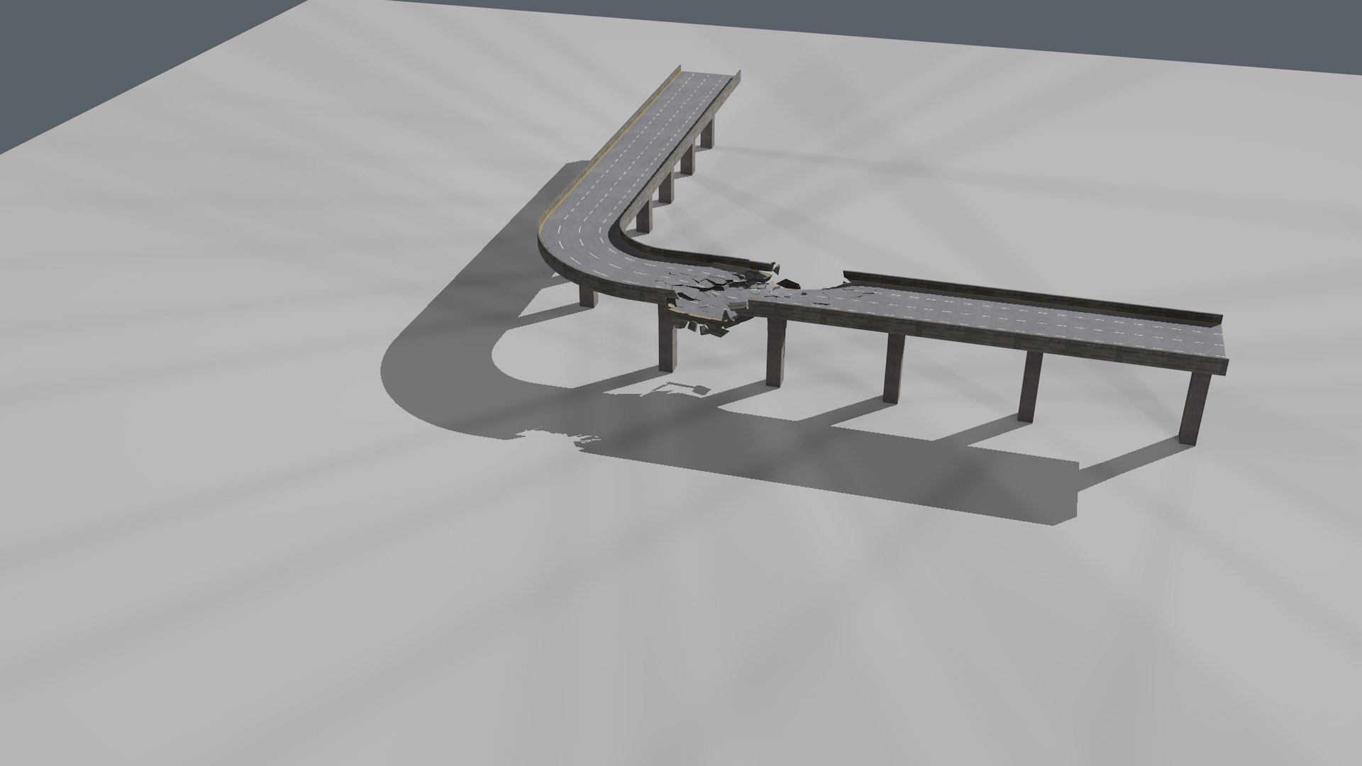 Bridge collapse 2 animations model - TurboSquid 1526304