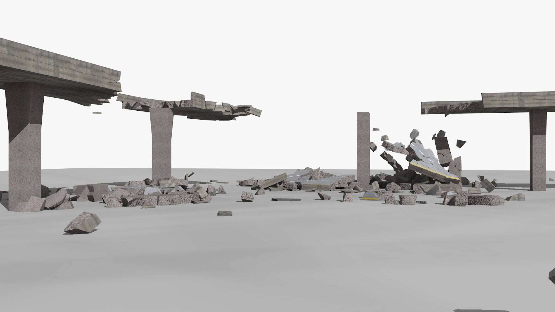 Bridge collapse 2 animations model - TurboSquid 1526304