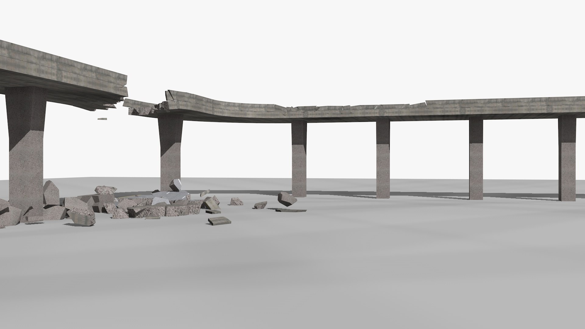 Bridge collapse 2 animations model - TurboSquid 1526304