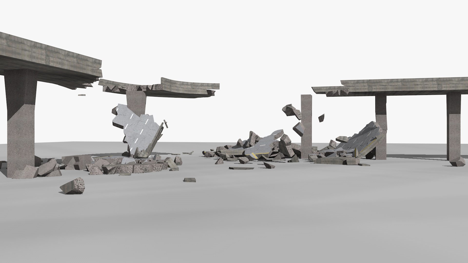 Bridge collapse 2 animations model - TurboSquid 1526304