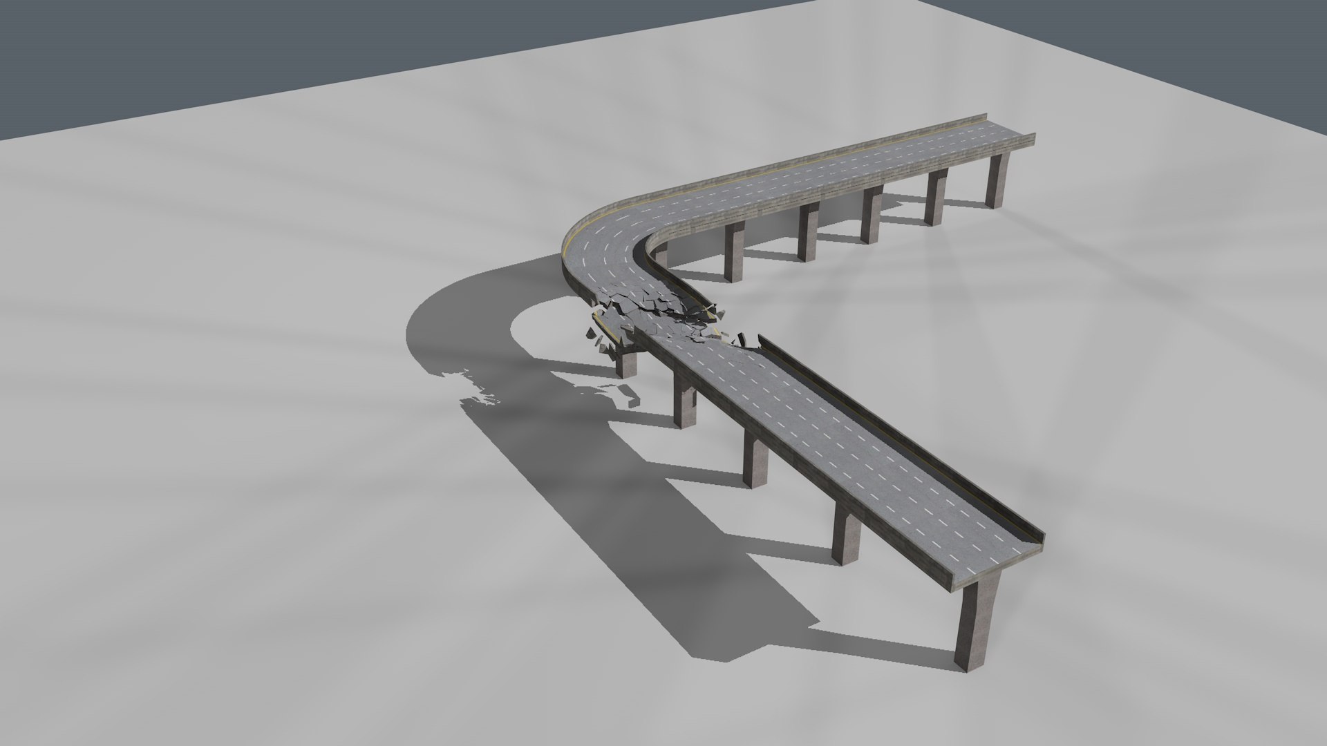 Bridge collapse 2 animations model - TurboSquid 1526304