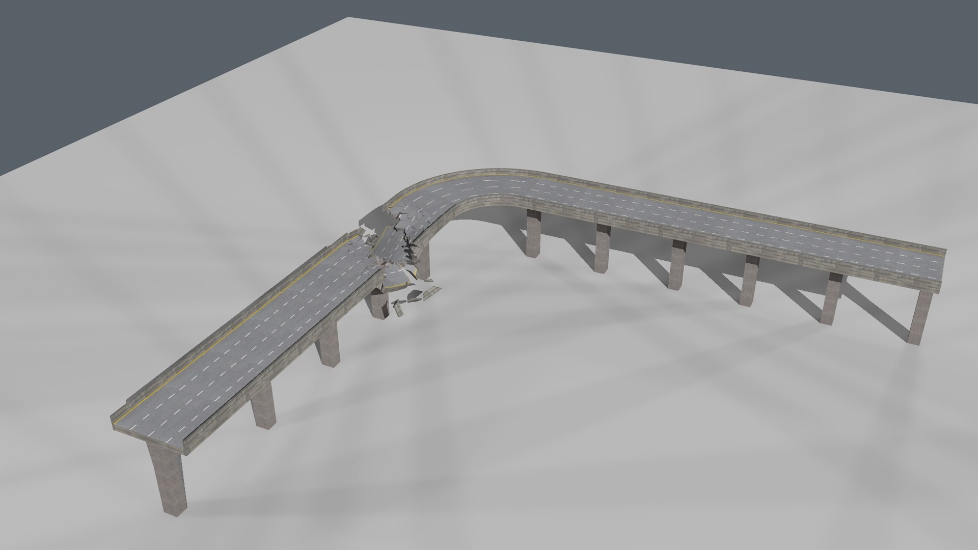 Bridge collapse 2 animations model - TurboSquid 1526304