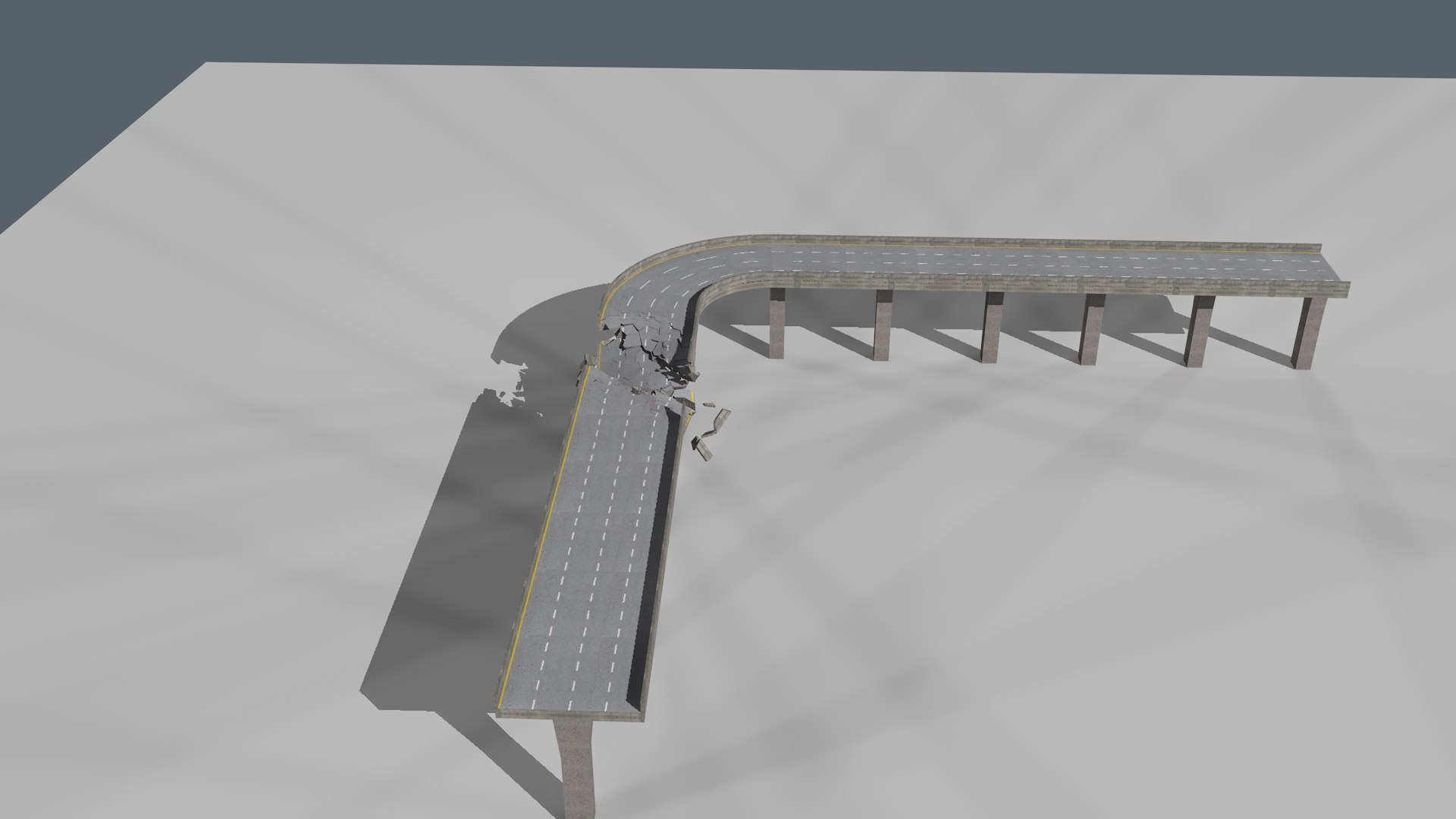 Bridge collapse 2 animations model - TurboSquid 1526304