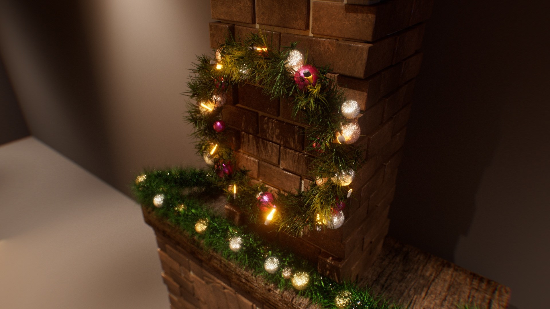 Fireplace With Christmas Decorations And PYRO Fire VDB 3D - TurboSquid ...