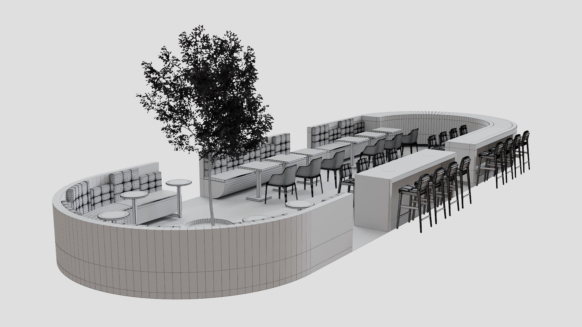 Food court 3D model - TurboSquid 1556528