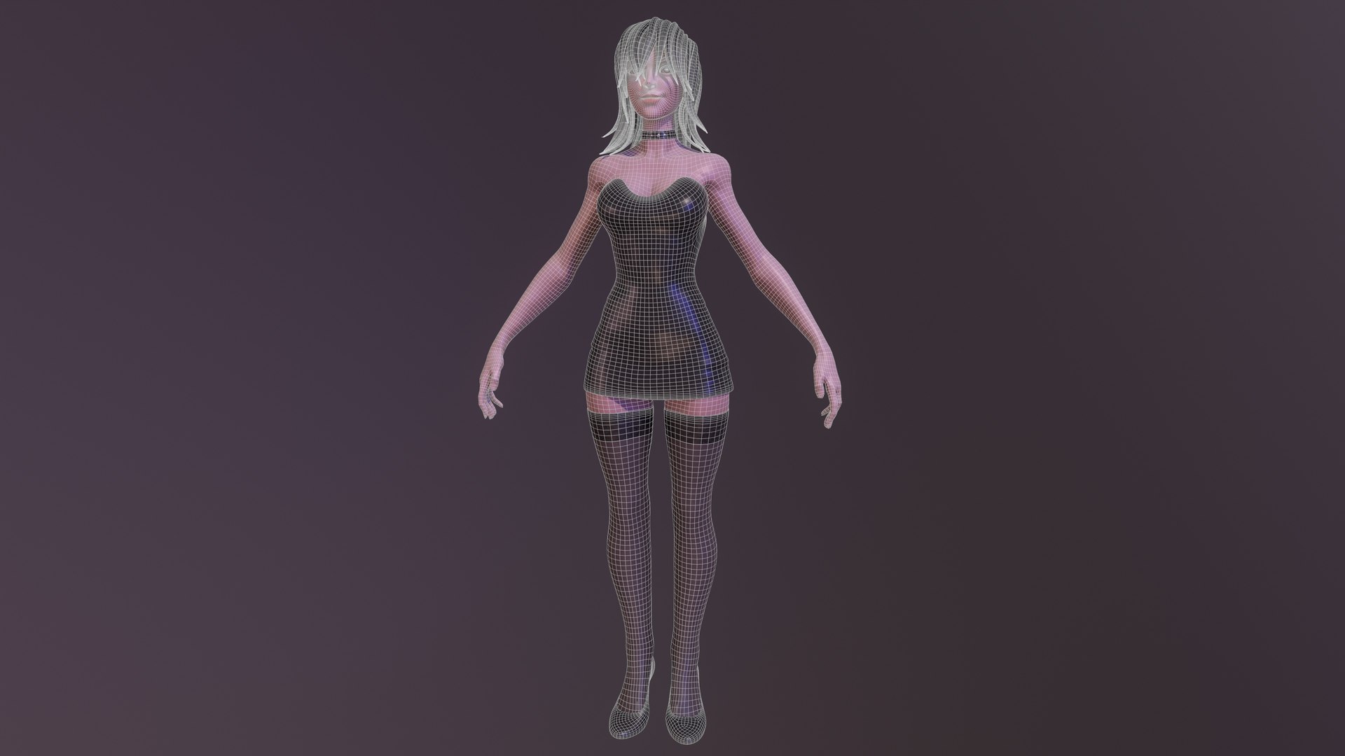 3D Black Dress Model - TurboSquid 1753739