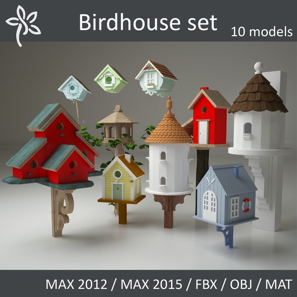3d bird birdhouse house model