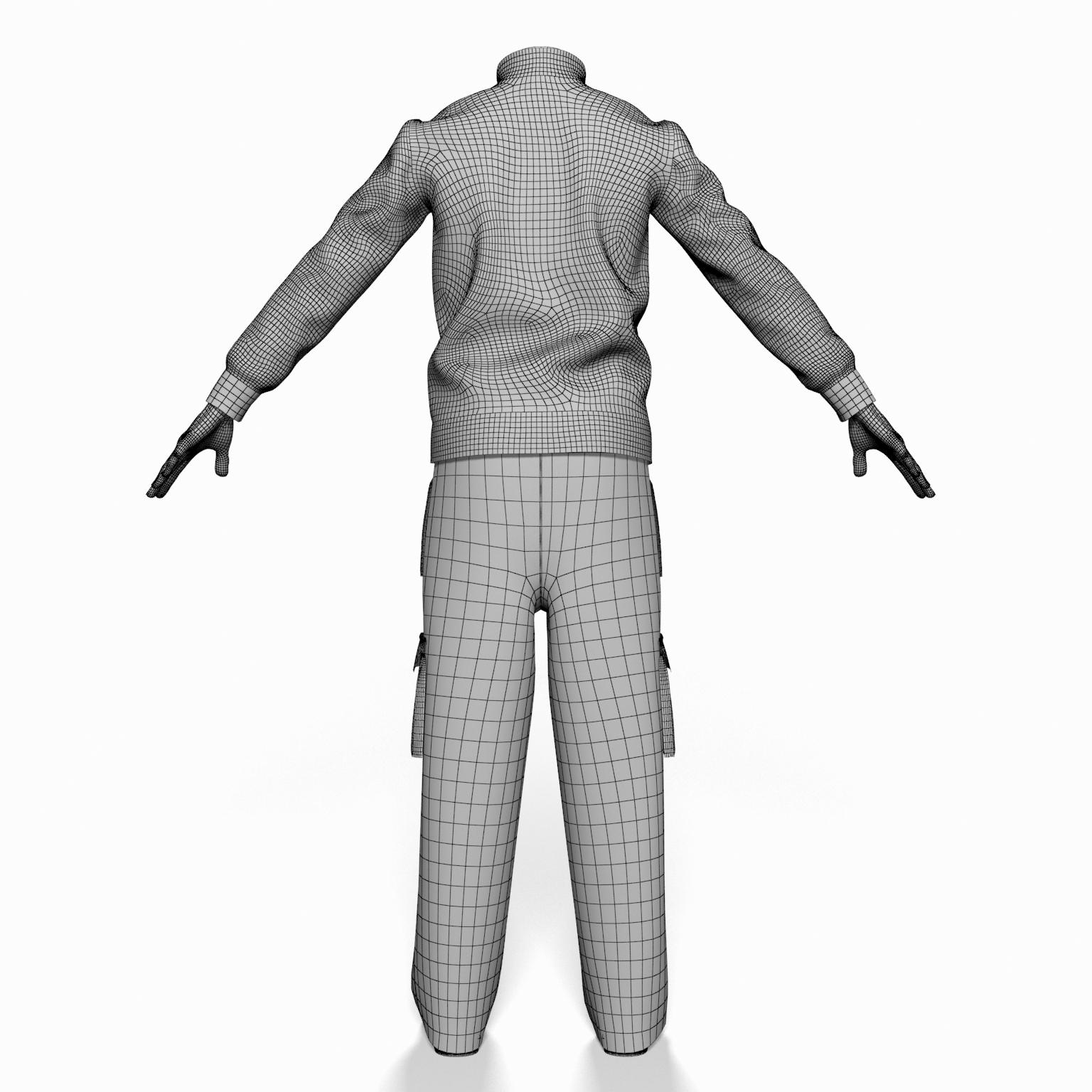 3d model jacket pants boy
