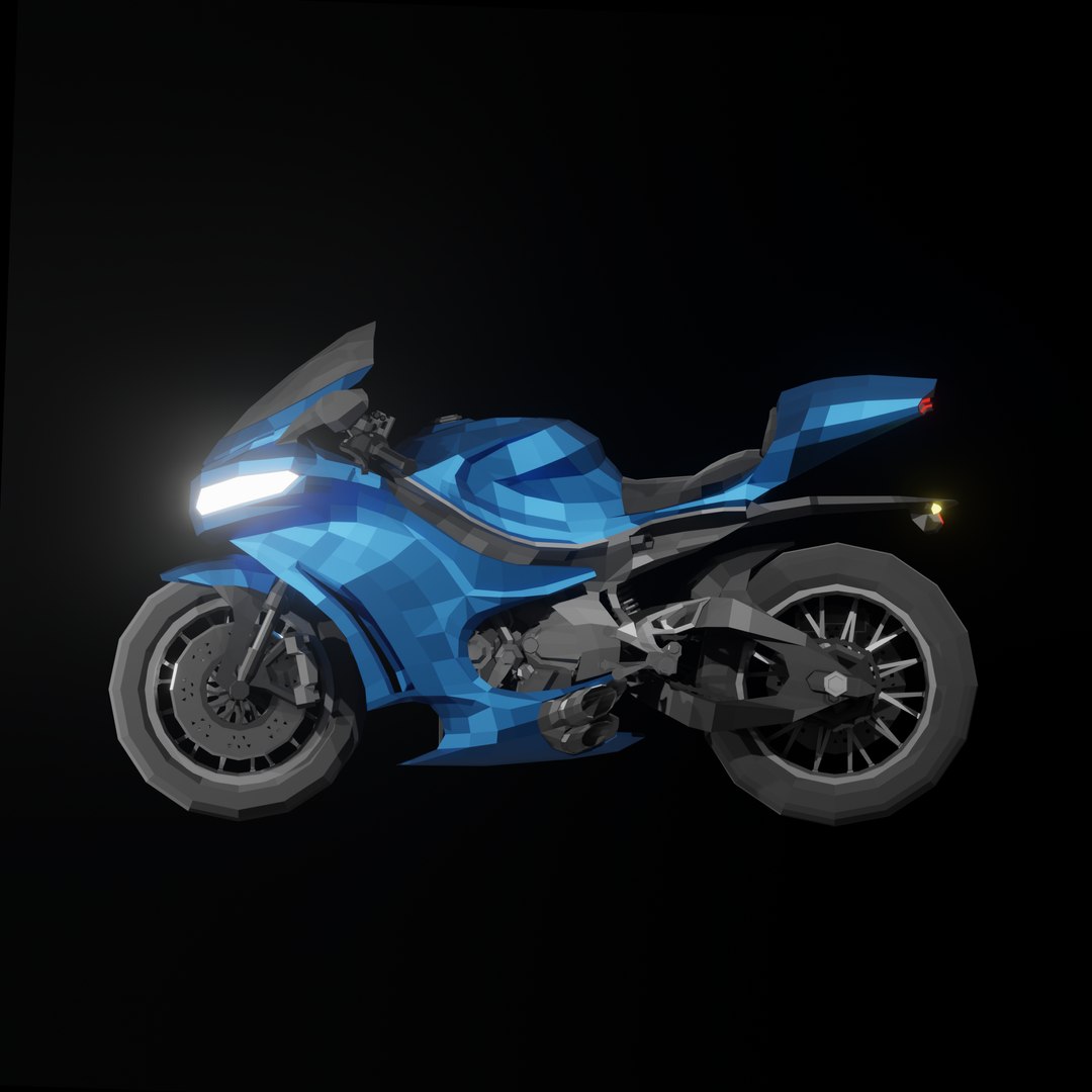 3D Low Poly Sports Motorcycle - Dolphin - TurboSquid 2354818