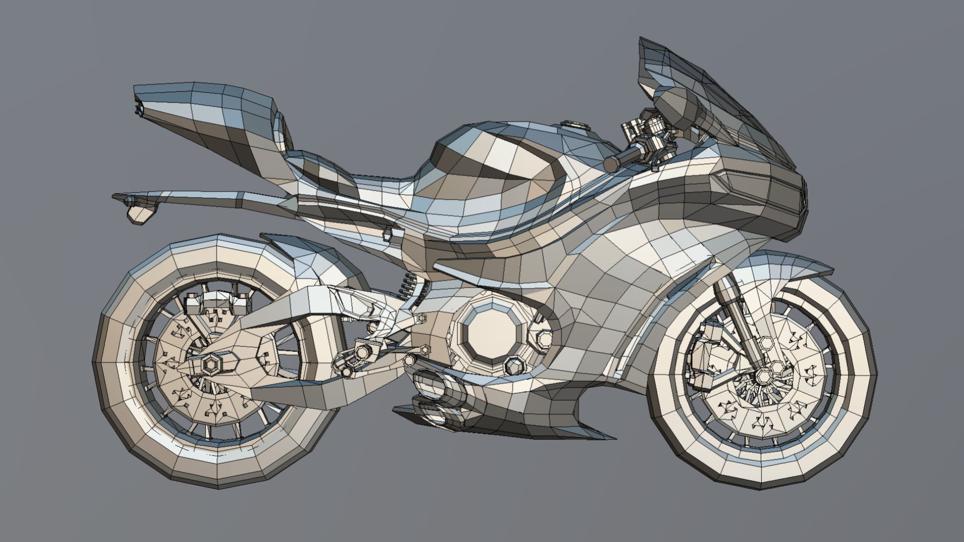 3D Low Poly Sports Motorcycle - Dolphin - TurboSquid 2354818