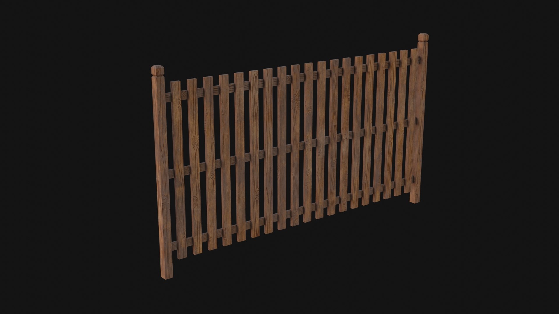3D Wooden Fence Model - TurboSquid 2175232