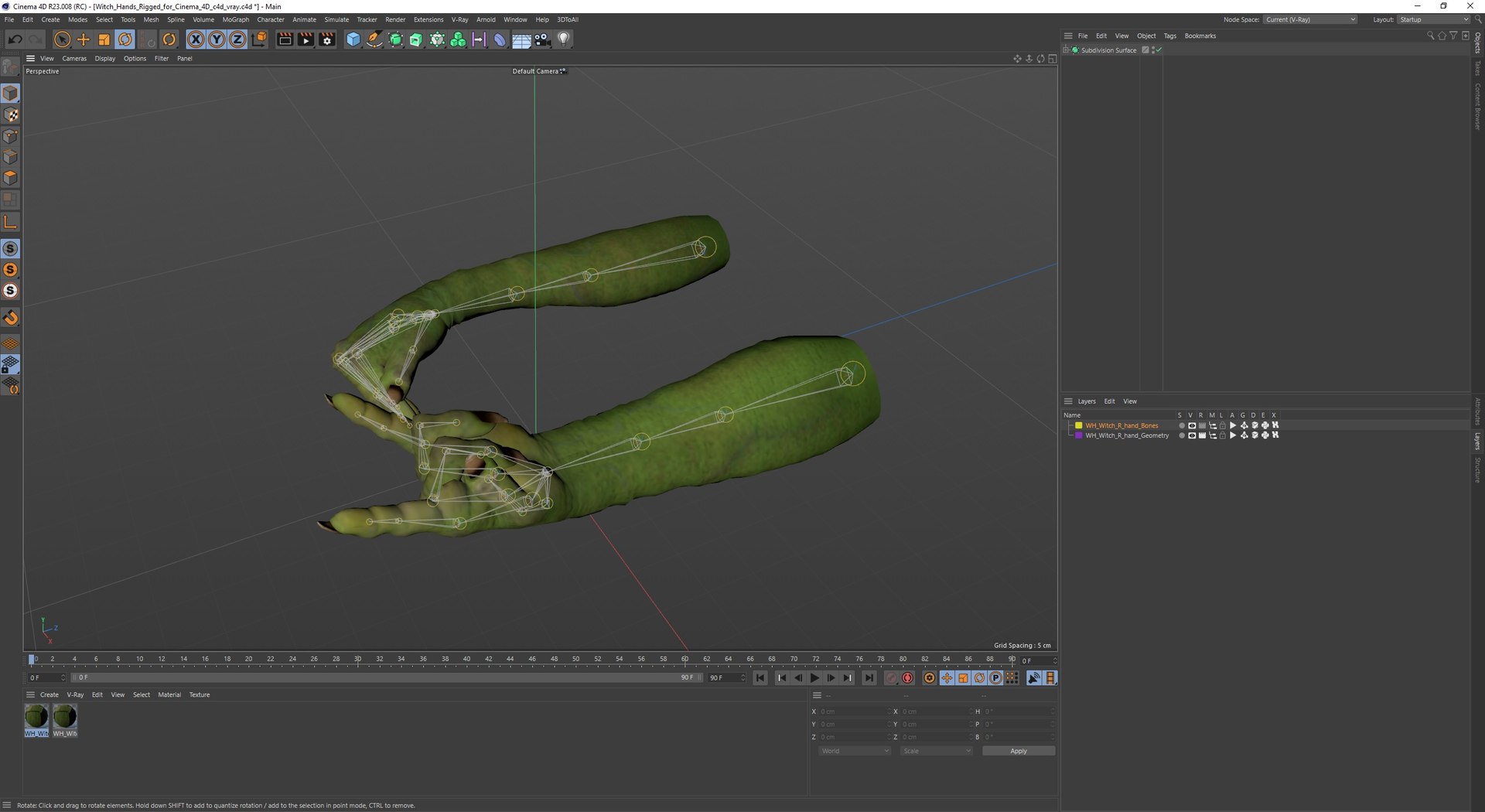 3D Witch Hands Rigged For Cinema 4D Model - TurboSquid 2341353