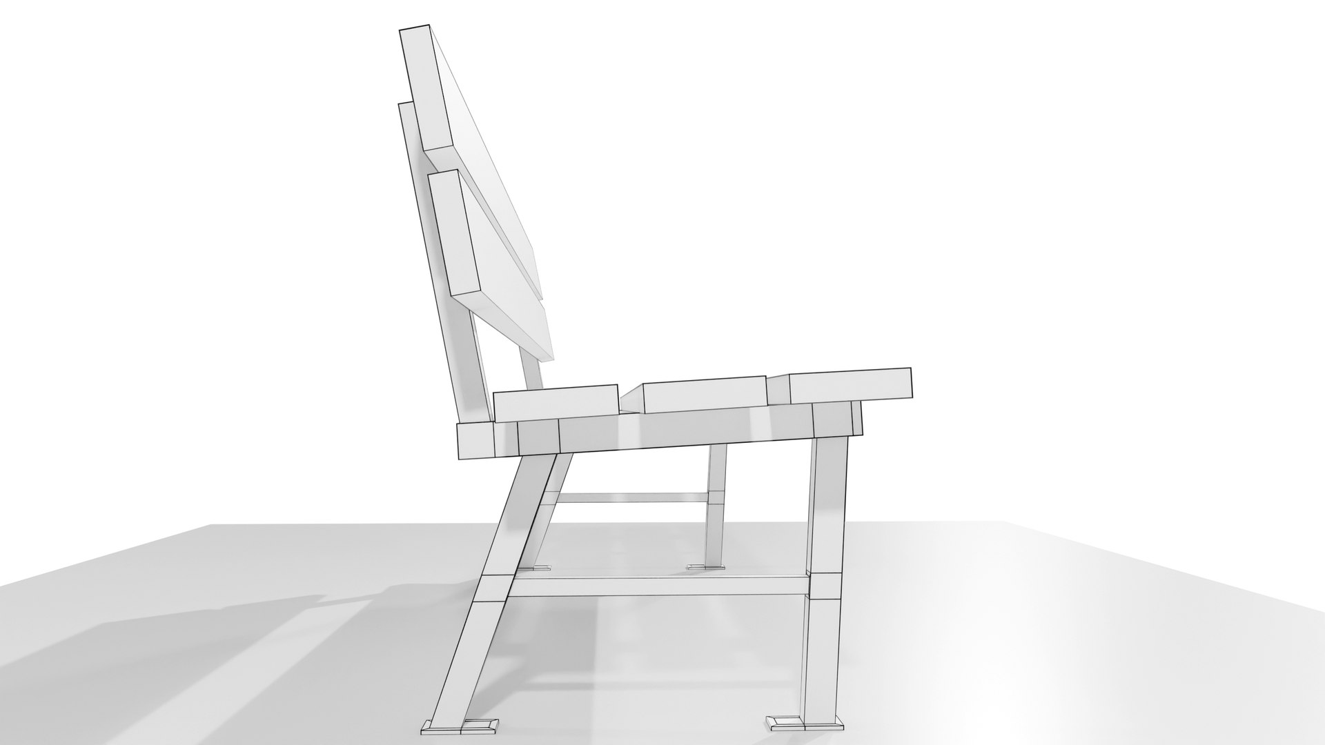 Wood Metal Bench Model - TurboSquid 2087356