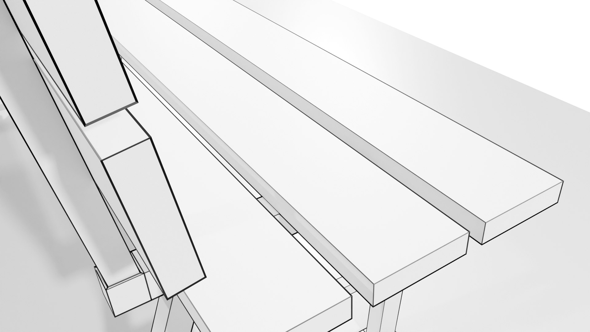 Wood Metal Bench Model - TurboSquid 2087356