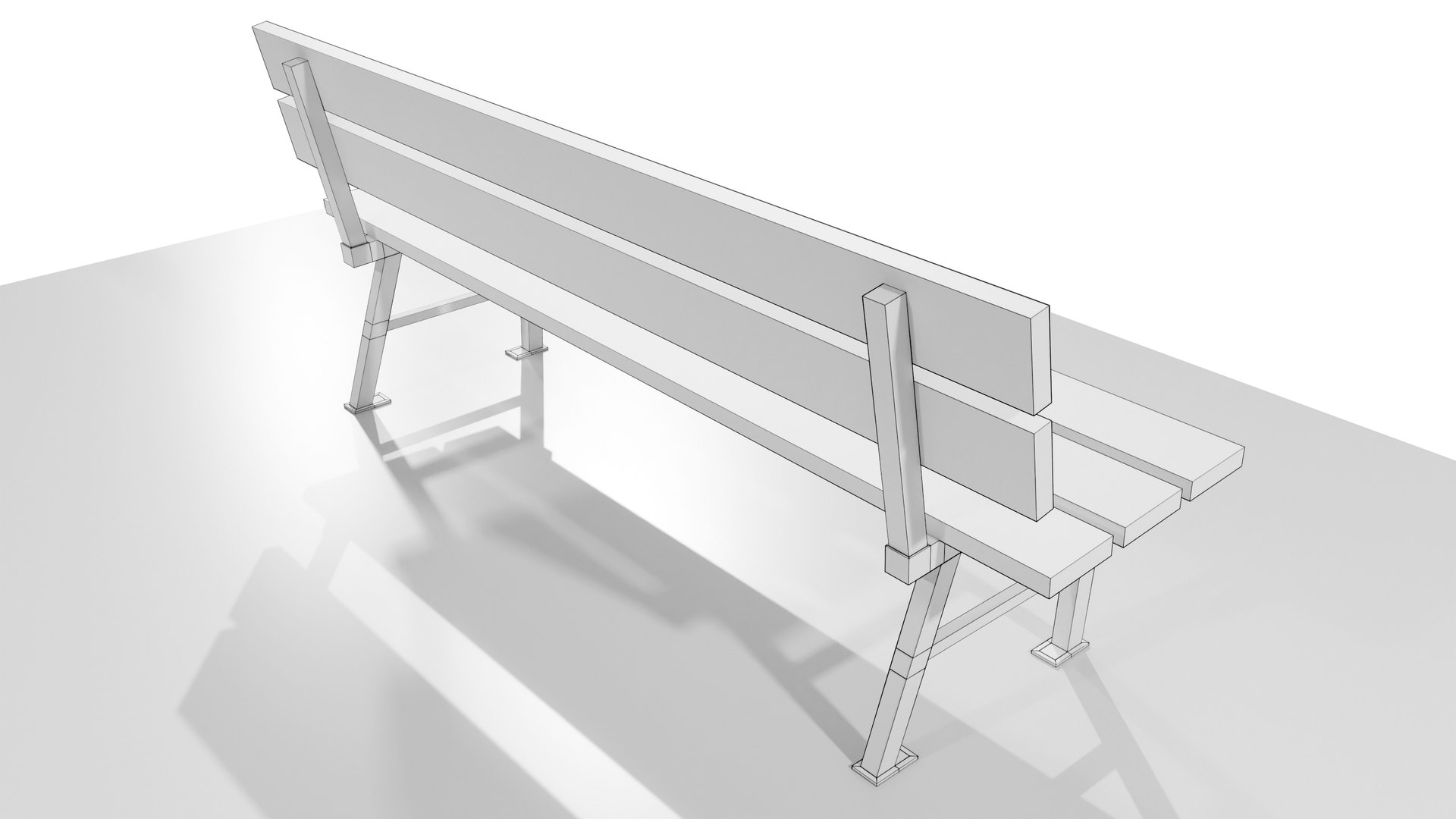 Wood Metal Bench Model - TurboSquid 2087356