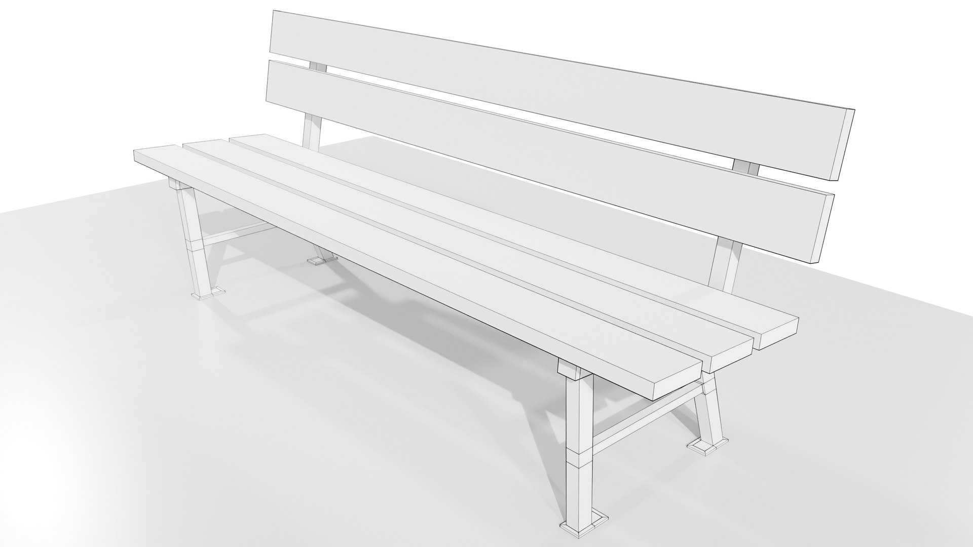 Wood Metal Bench Model - TurboSquid 2087356