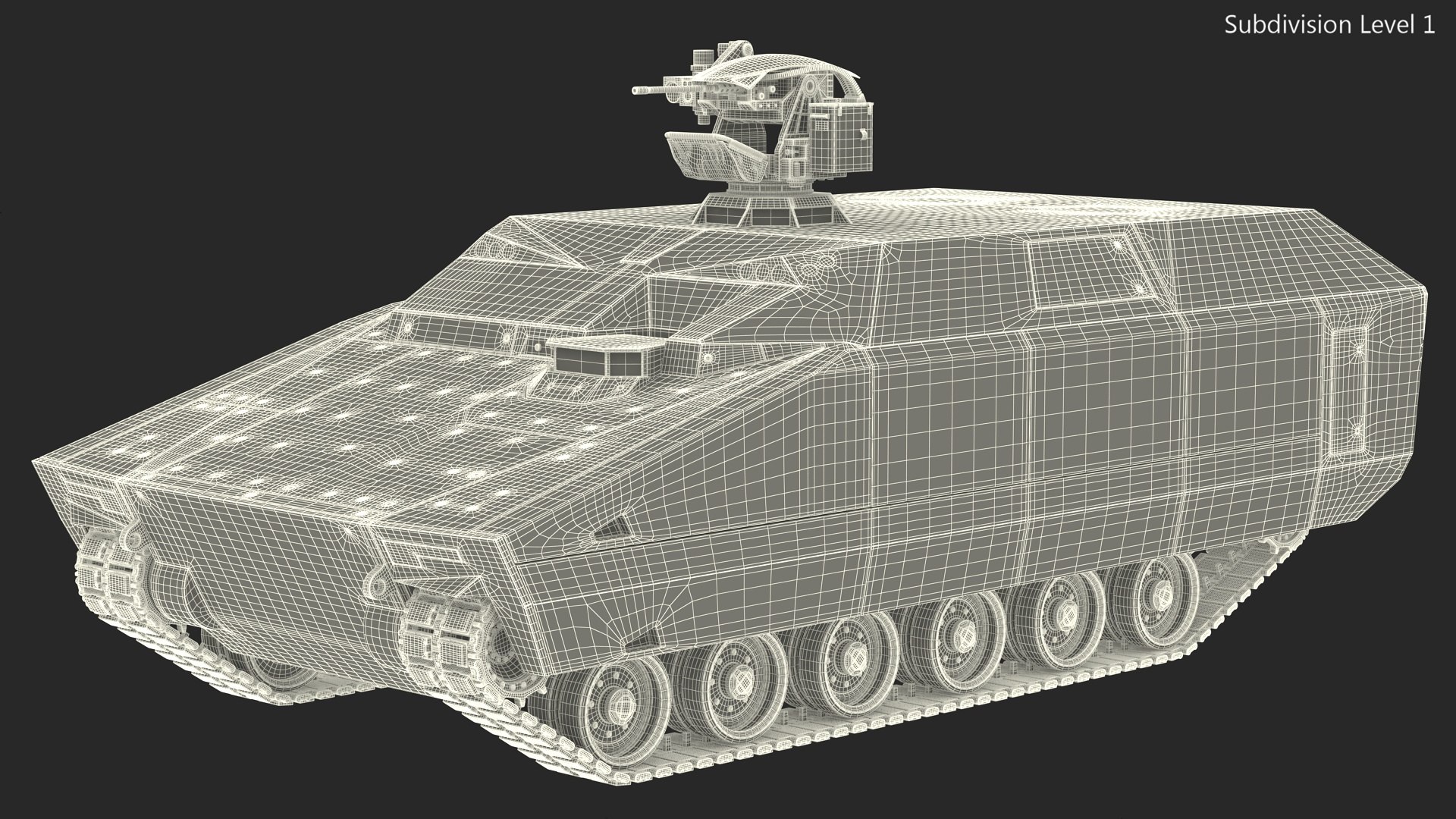 Next Gen Tracked Marine Assault Vehicle With Machine Gun Rigged 3D ...