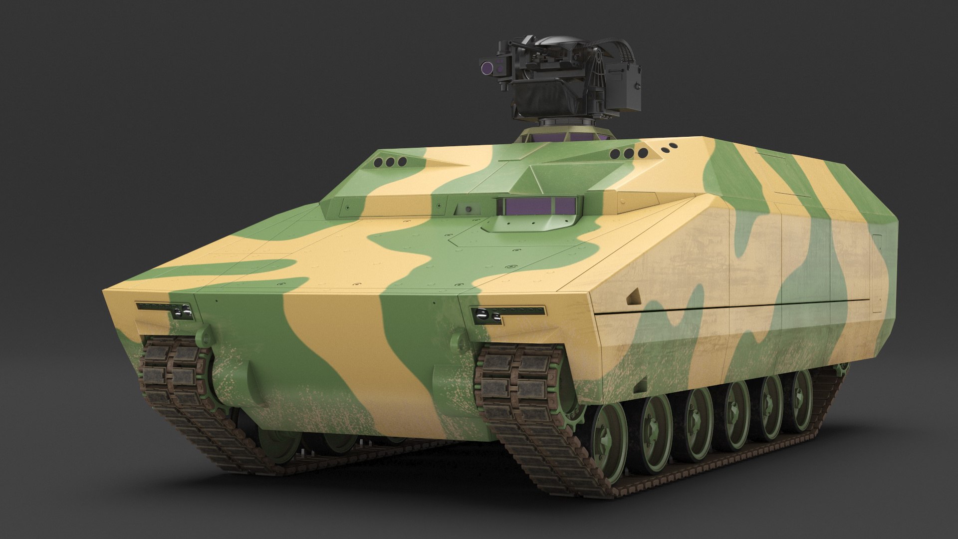 Next Gen Tracked Marine Assault Vehicle With Machine Gun Rigged 3D ...