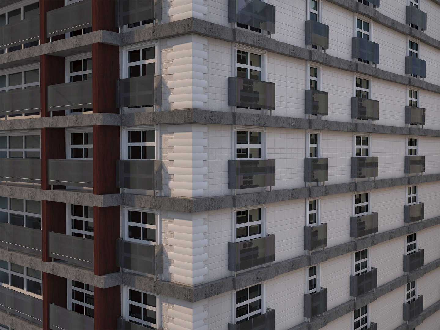 3D U-Shaped Apartment Building Exterior Model - TurboSquid 1850843