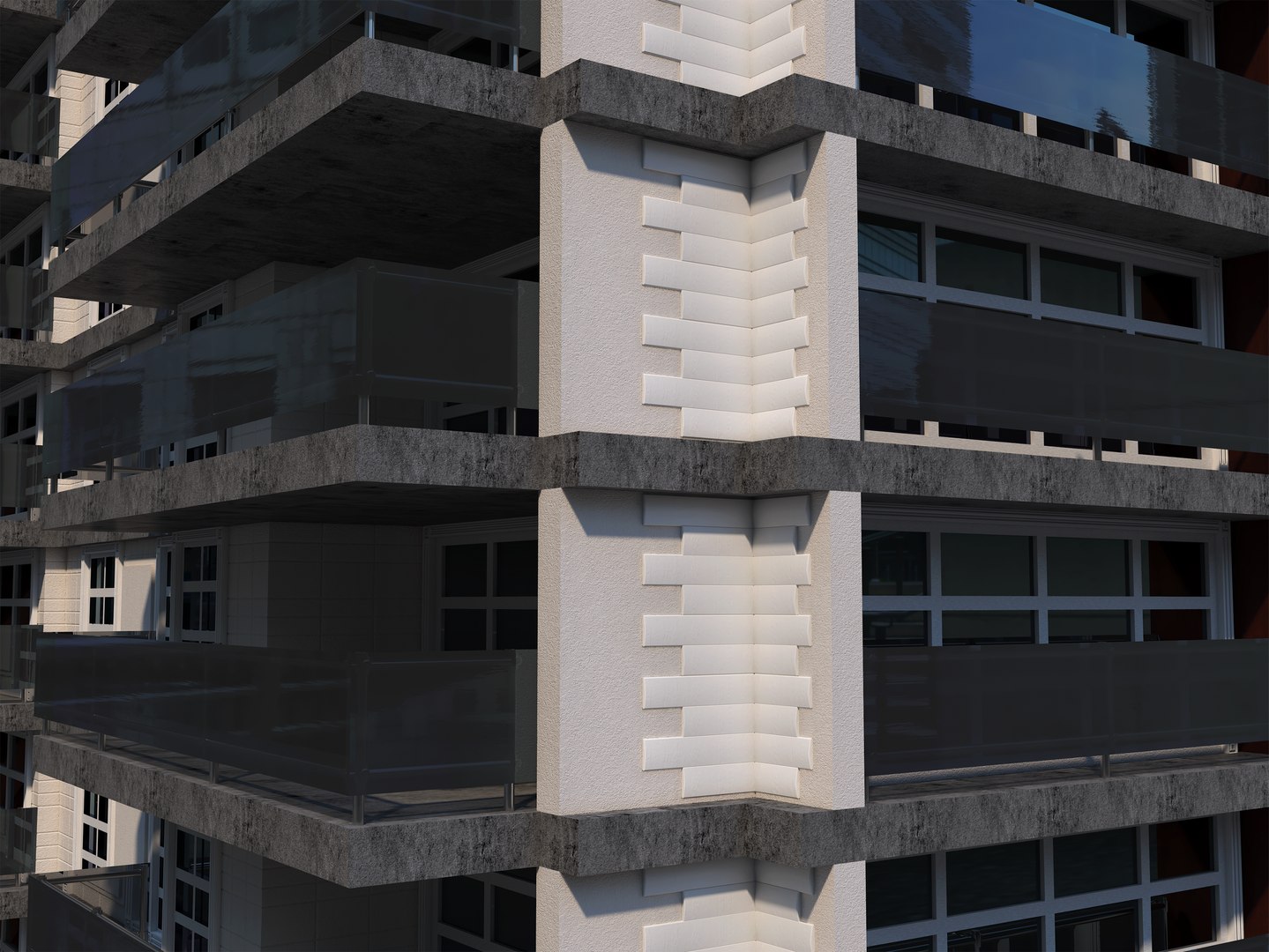 3D U-Shaped Apartment Building Exterior Model - TurboSquid 1850843