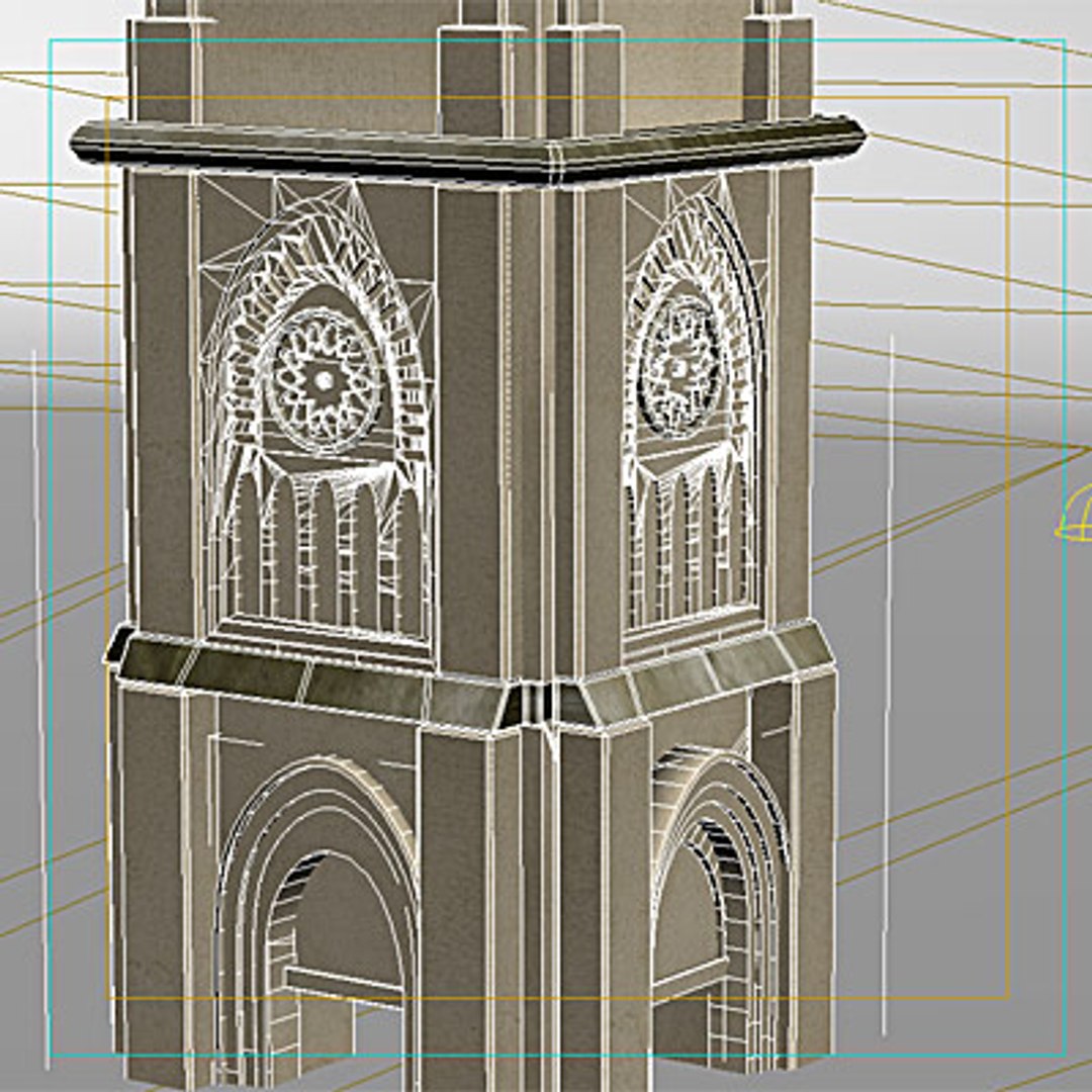 Church Cathedral Tower 3d Model