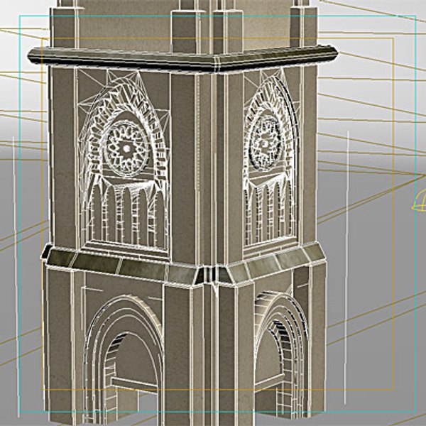 church cathedral tower 3d model