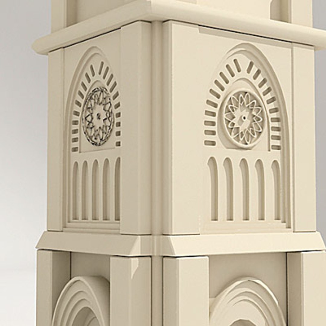 Church Cathedral Tower 3d Model