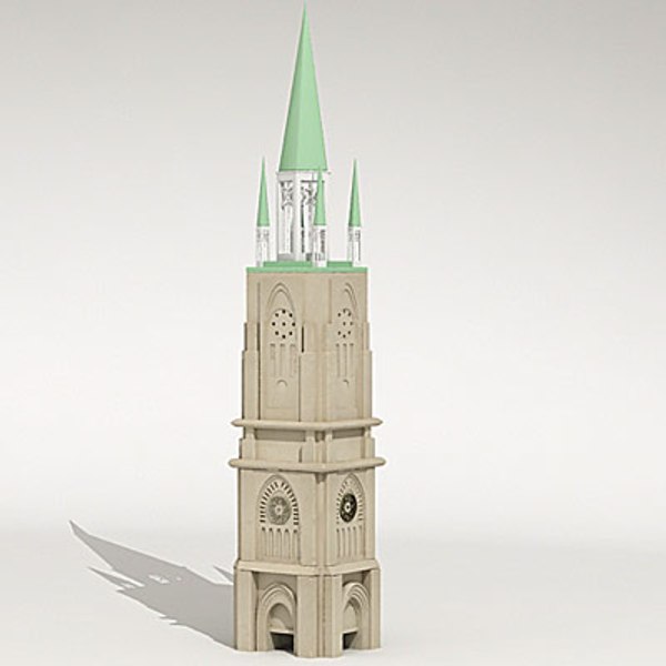 church cathedral tower 3d model